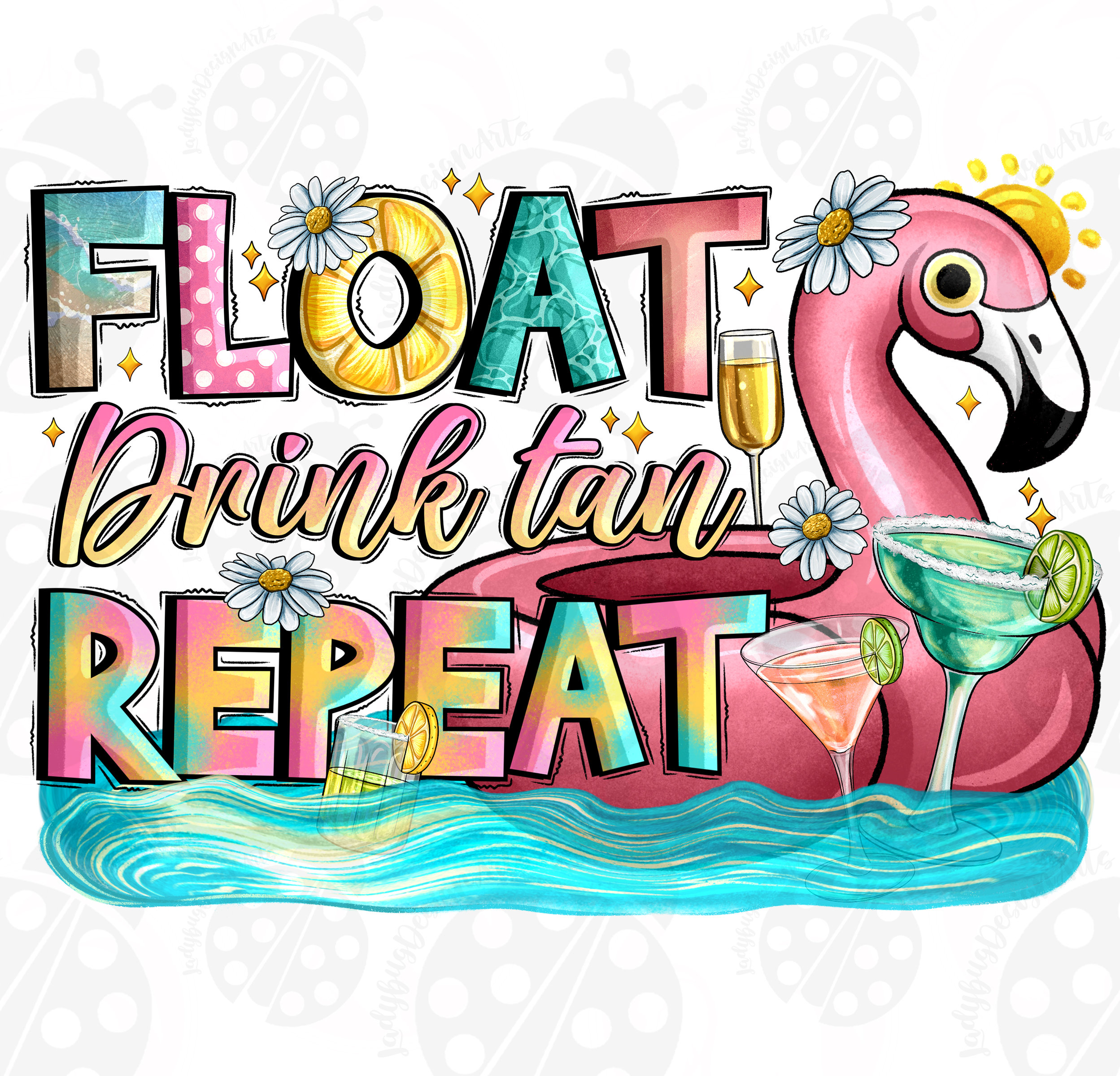 Float Drink Tan Repeat Png, River Png, Beach Png, Lake, Summer Png, Day ...