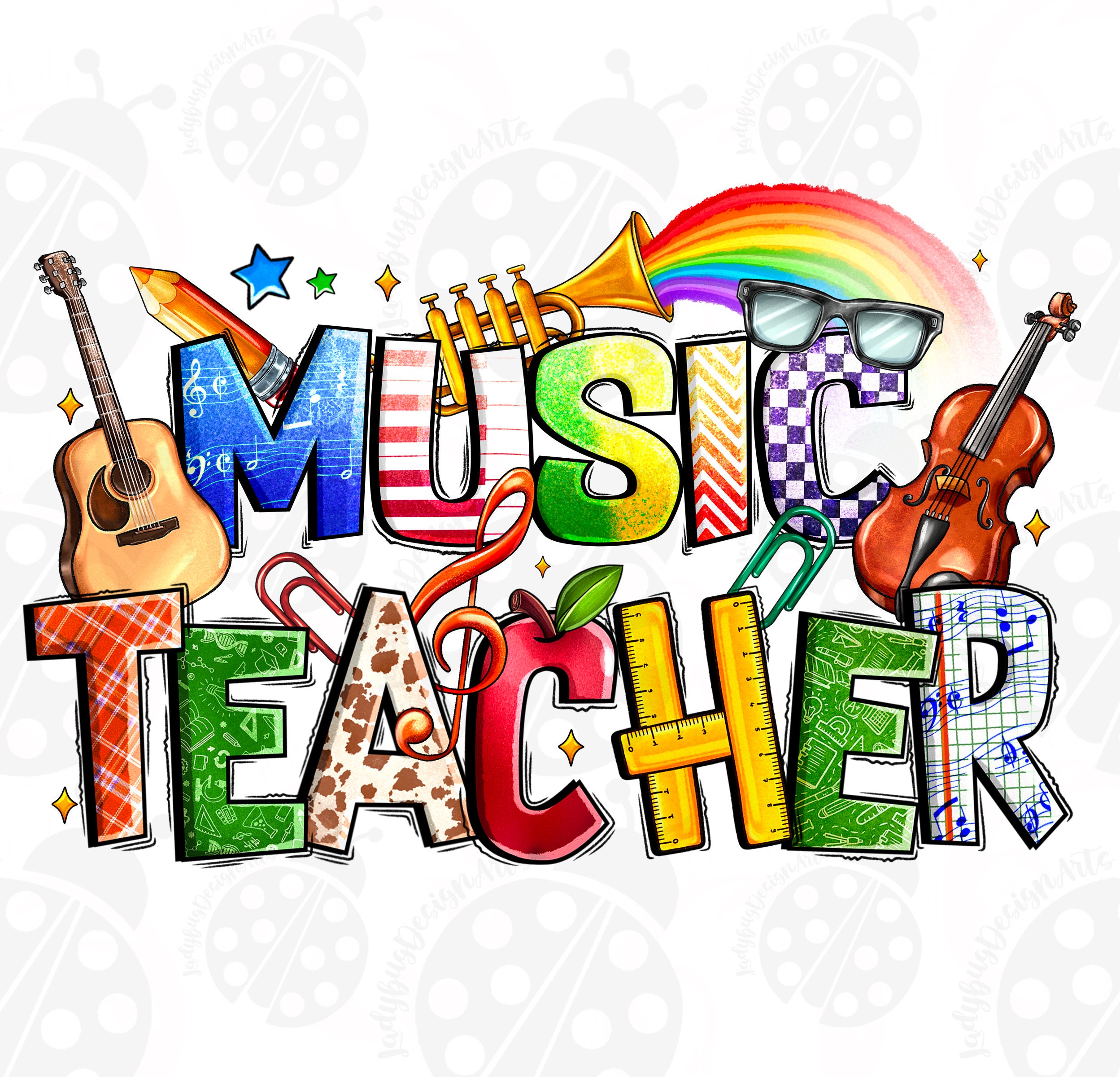Music Teacher Png Sublimation Design Download, Teacher's Day Png ...
