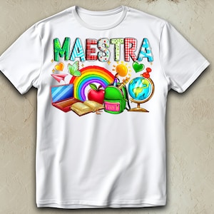 Maestra Sublimation PNG Design, Spanish Teacher, Back to School, School ...