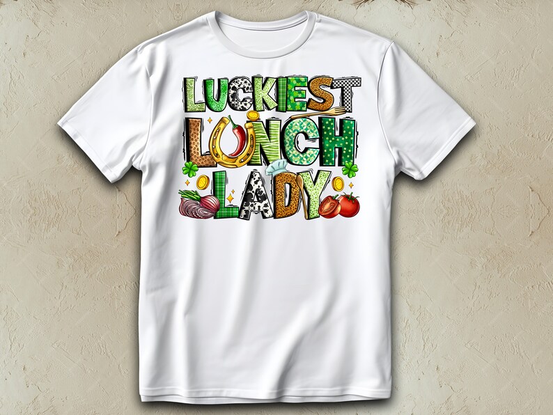 Luckiest Lunch Lady Png, Sublimation Design Download, St. Patricks Day ...
