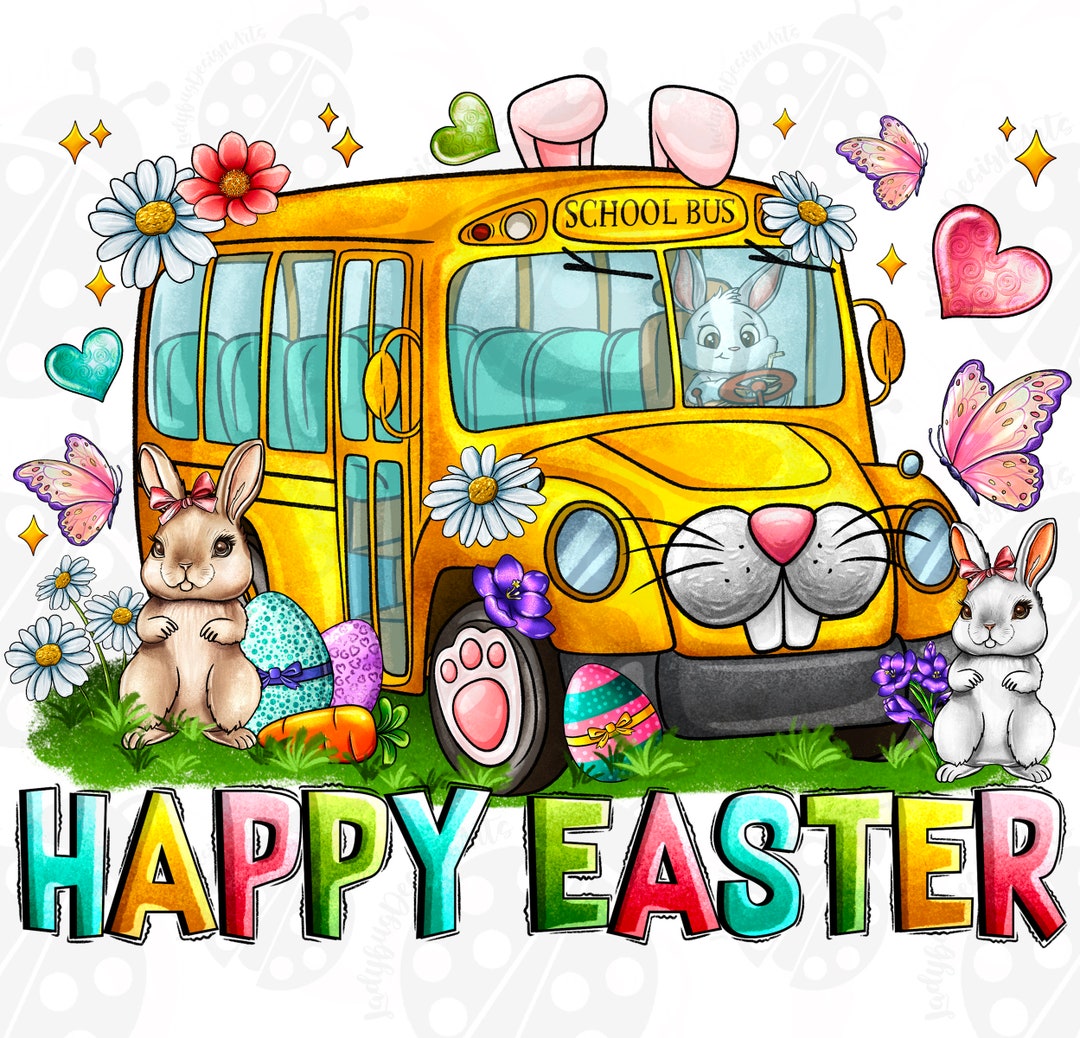 Happy Easter School Bus Driver Png, Teacher Png, Sublimation, Easter ...