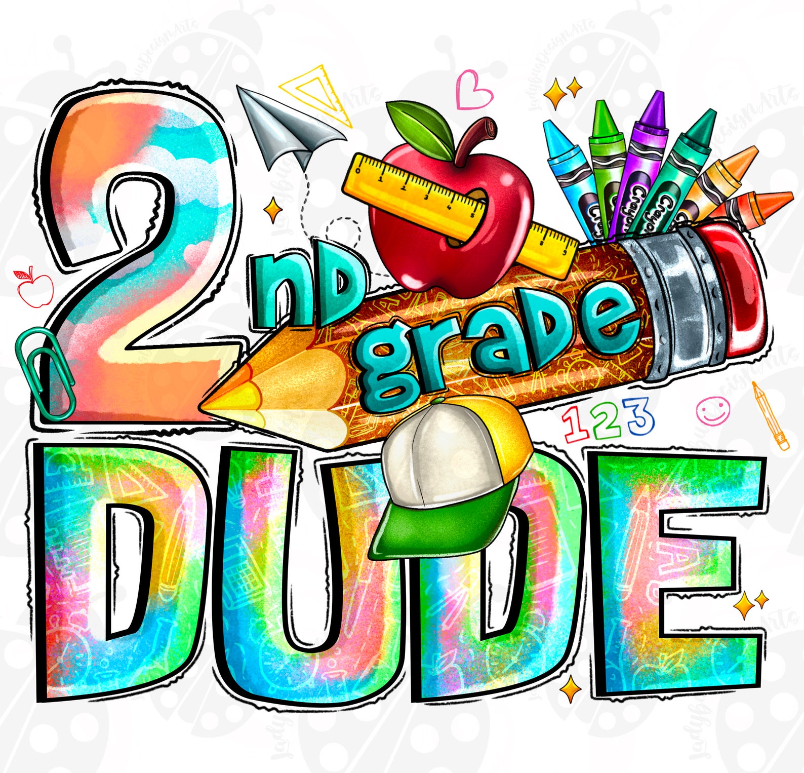 2nd Grade Dude Png, Sublimation Design Download, Before School Png ...