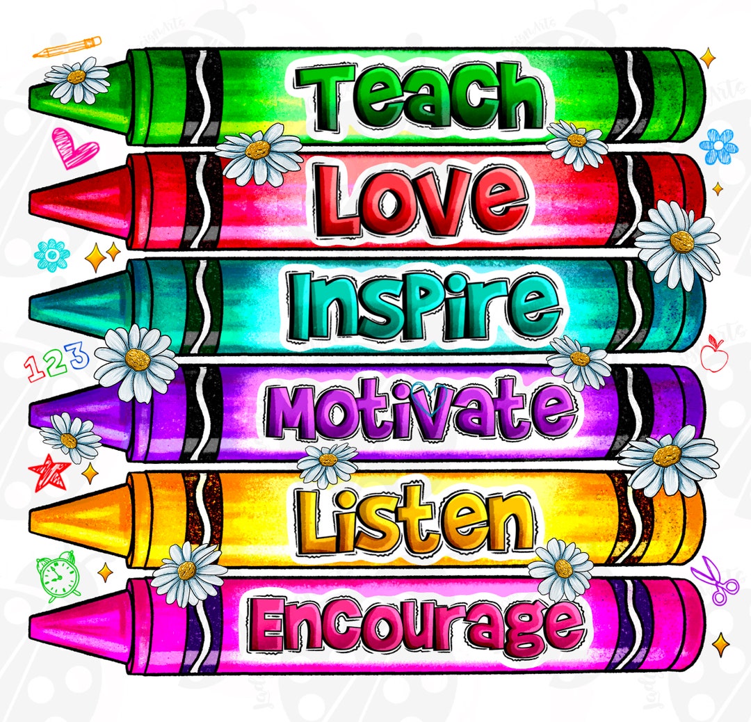 Teach Love Inspire Motivate Lead Encourage Png, Teacher's Day Png ...