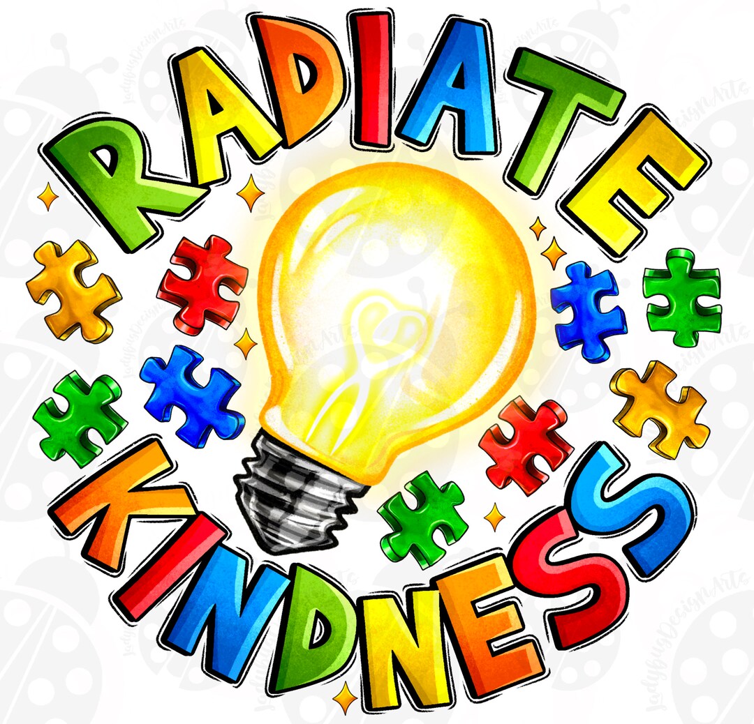 Radiate Kindness PNG, Autism Awareness PNG, Funny Light Bulb Puzzle PNG ...