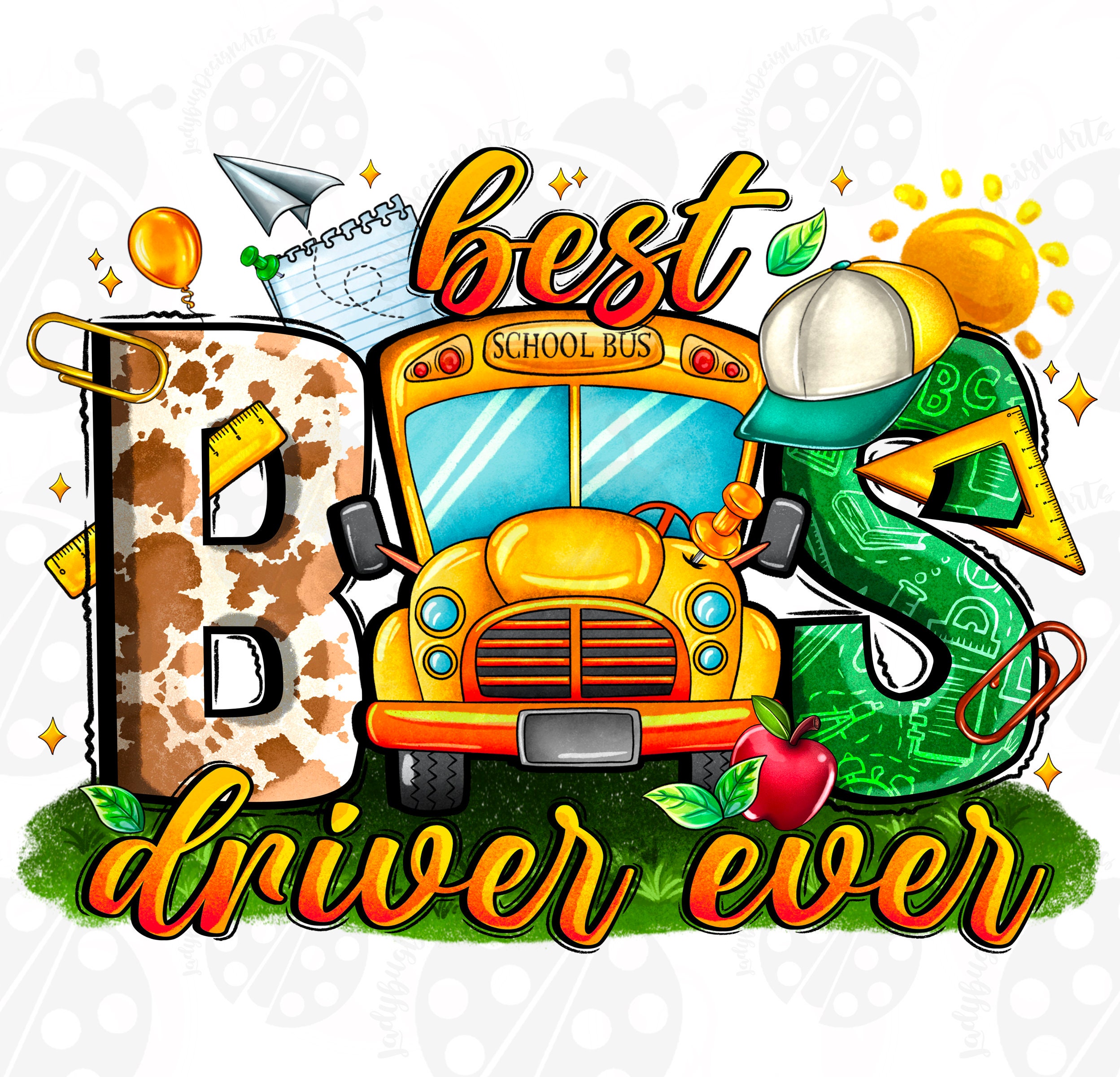 Best Bus Driver Png, Sublimation Design Download, Back to School Png, School Bus Driver Png ...