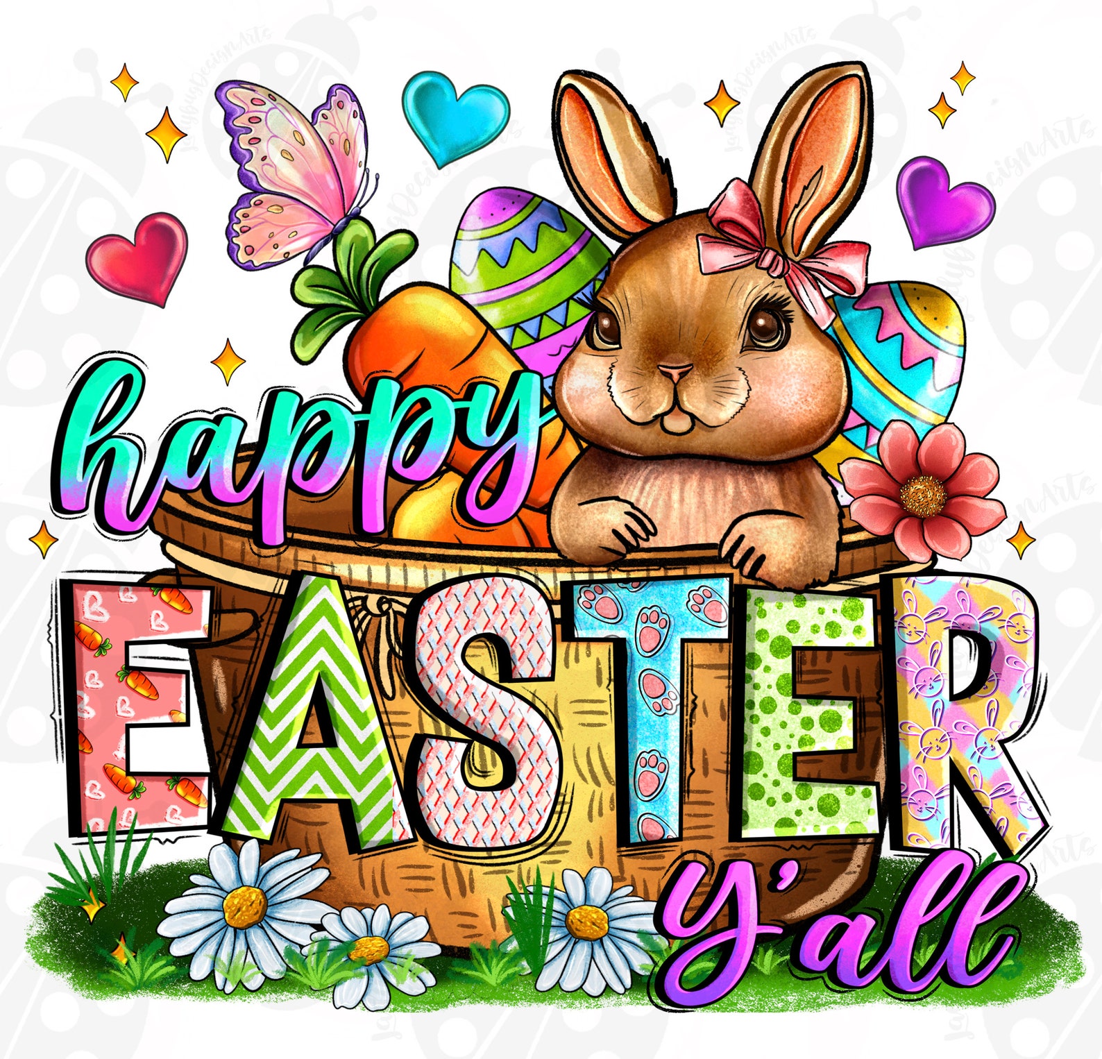 Happy Easter Y'all Png, Sublimation Design Download, Happy Easter Day ...