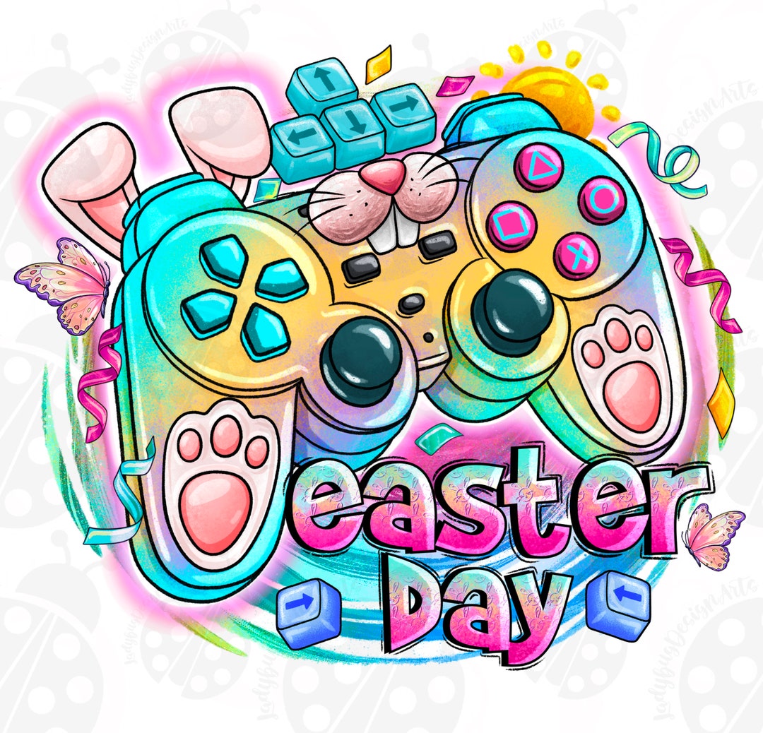 Easter Day Game Console Png, Sublimation Design Download, Easter Bunny ...
