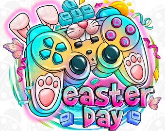 Easter Gamer Png Sublimation Design Download, Easter Bunny Gamer Png ...
