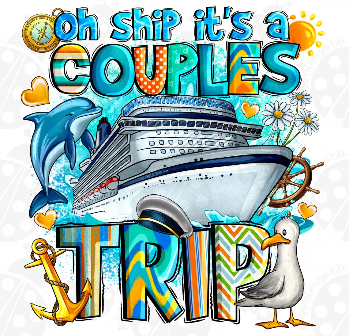 Oh Ship It's A Couples Trip Png Sublimation Design, Cutting Files ...