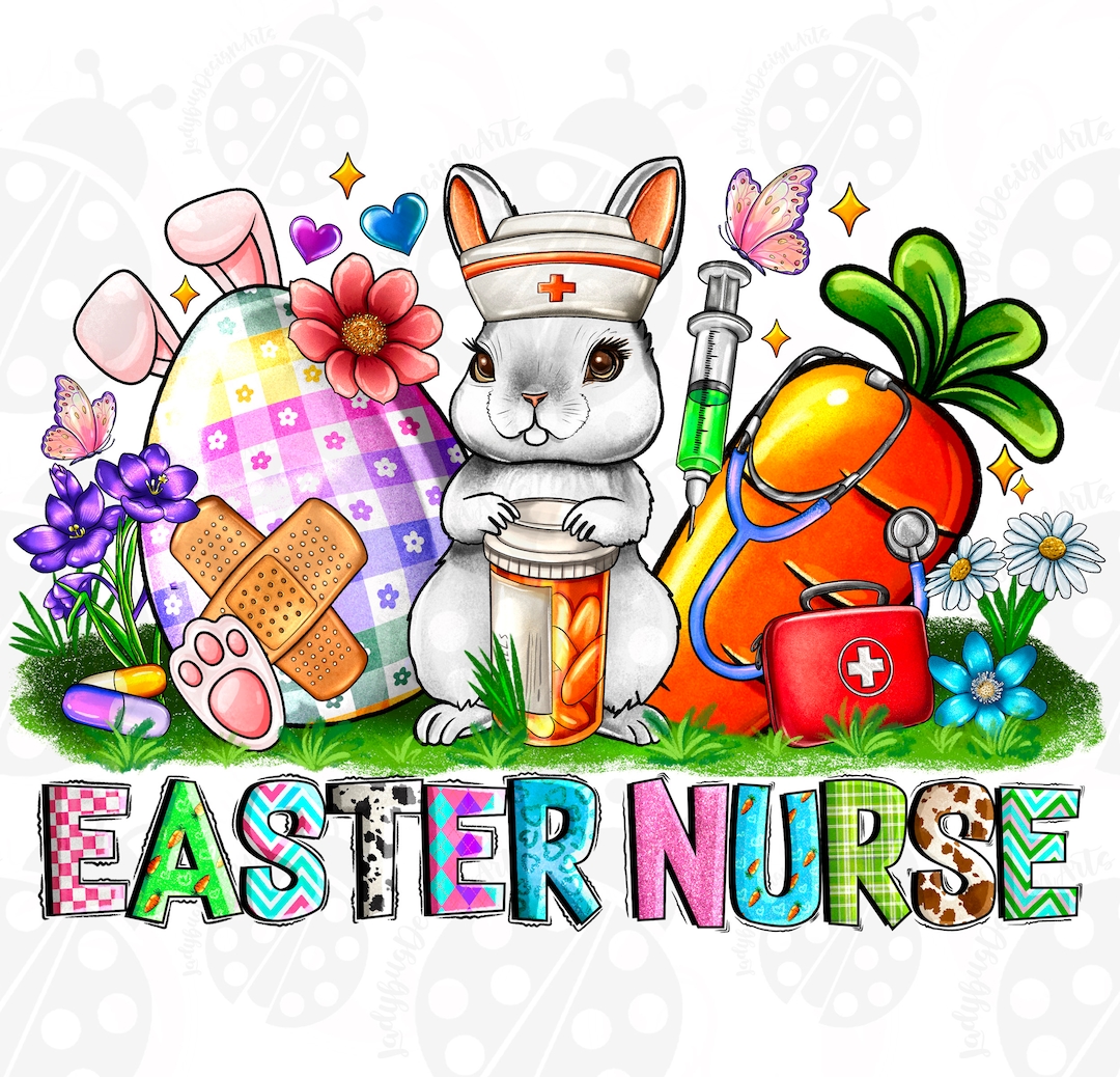Easter Nurse Png, Sublimation Design Download, Happy Easter Day Png ...