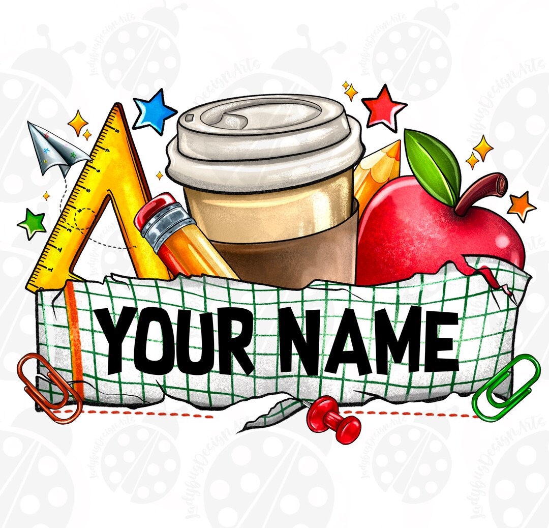 Your Name Custom Teacher Png, Teach Name Frame Png, Teacher Pencil ...