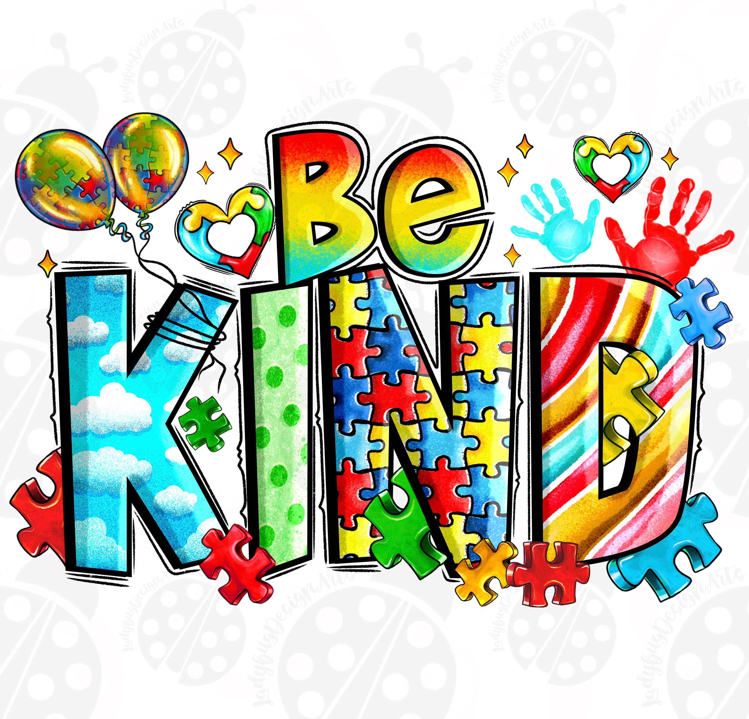 Be Kind Autism Png, Sublimation Design Download, Autism Awareness Png ...
