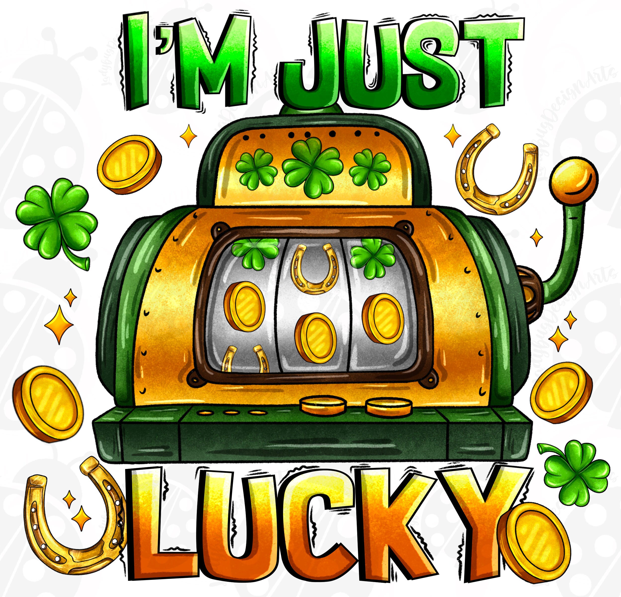I'm Just Lucky Png, Retro St Patrick Png, Happy Patrick's Day, St ...