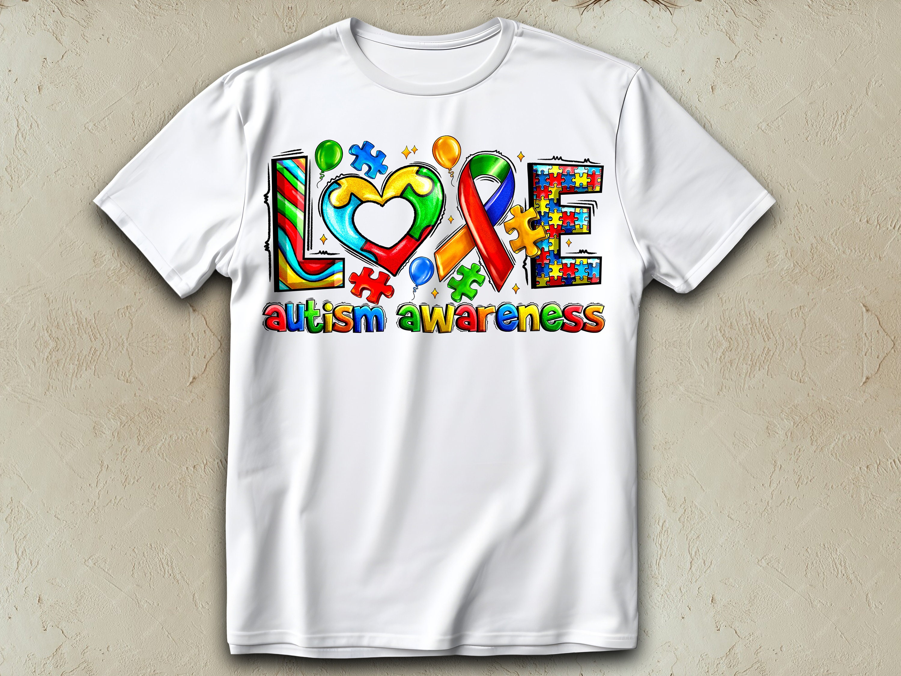 Love Autism Awareness With Heart Shaped Puzzle Png Sublimation Design ...