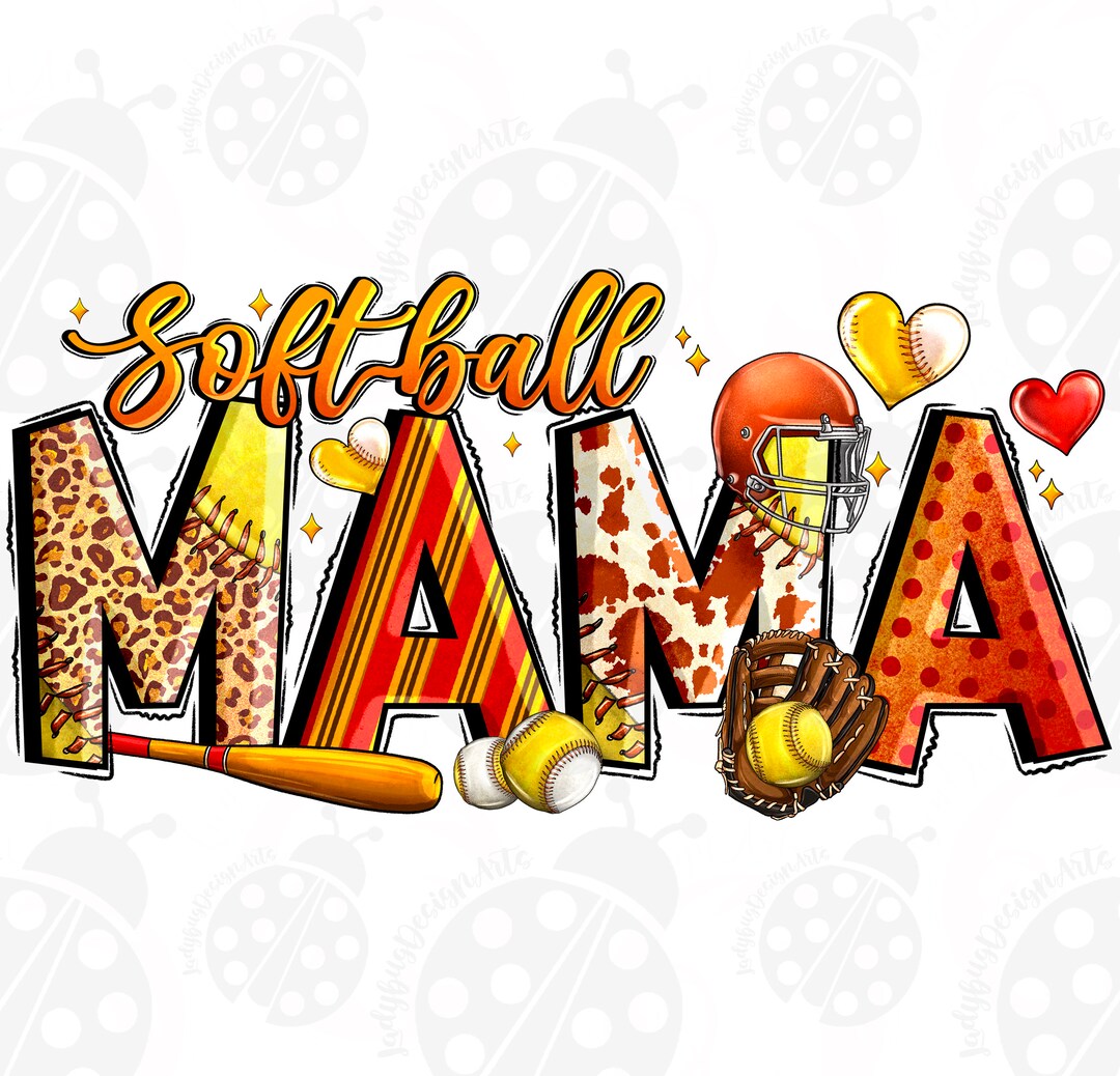 Softball Mama,softball Clipart,transparent PNG File for Sublimation ...