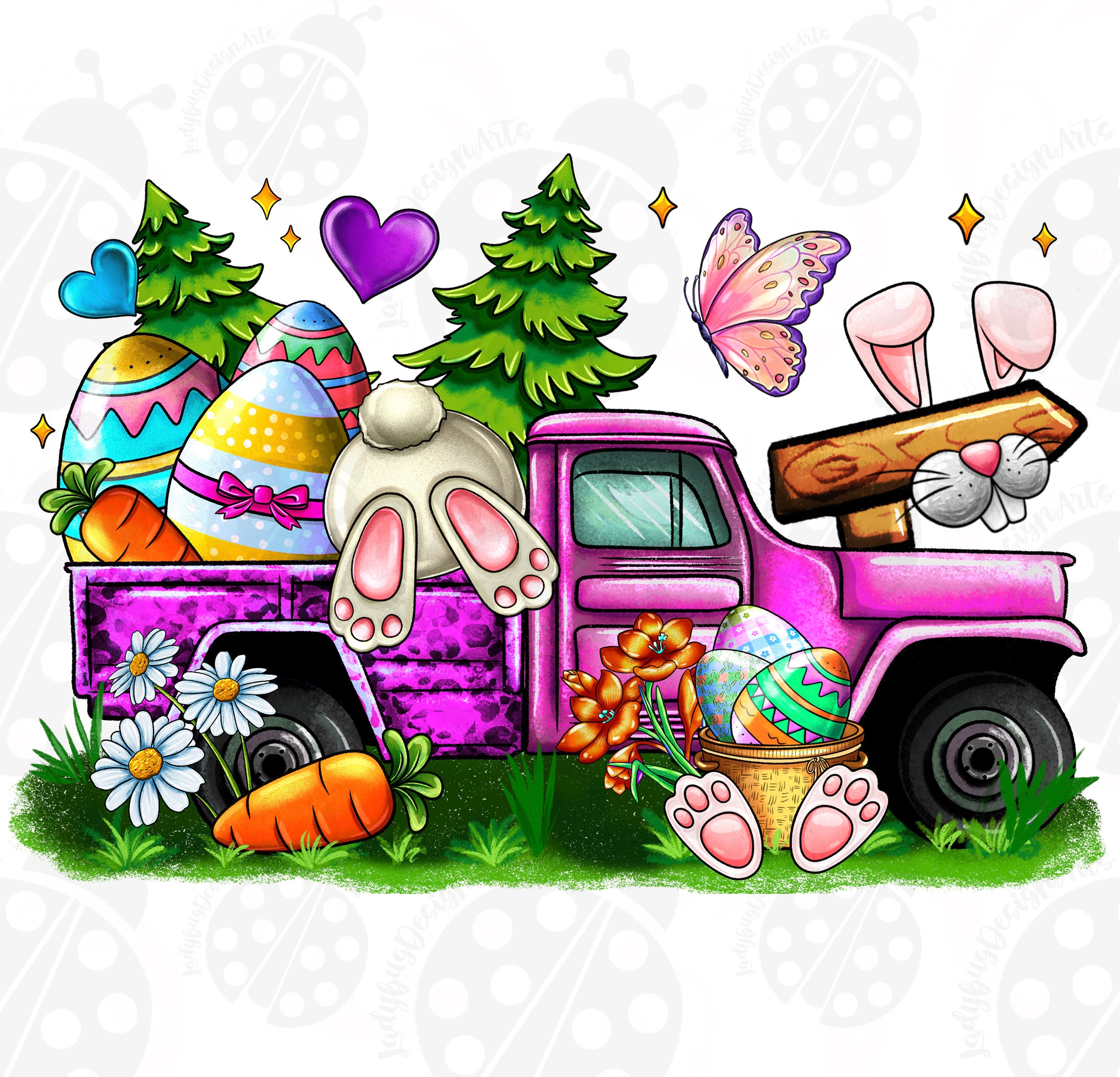 Easter Day Truck Png, Rabbit Png, Truck Png,easter Truck,digital ...