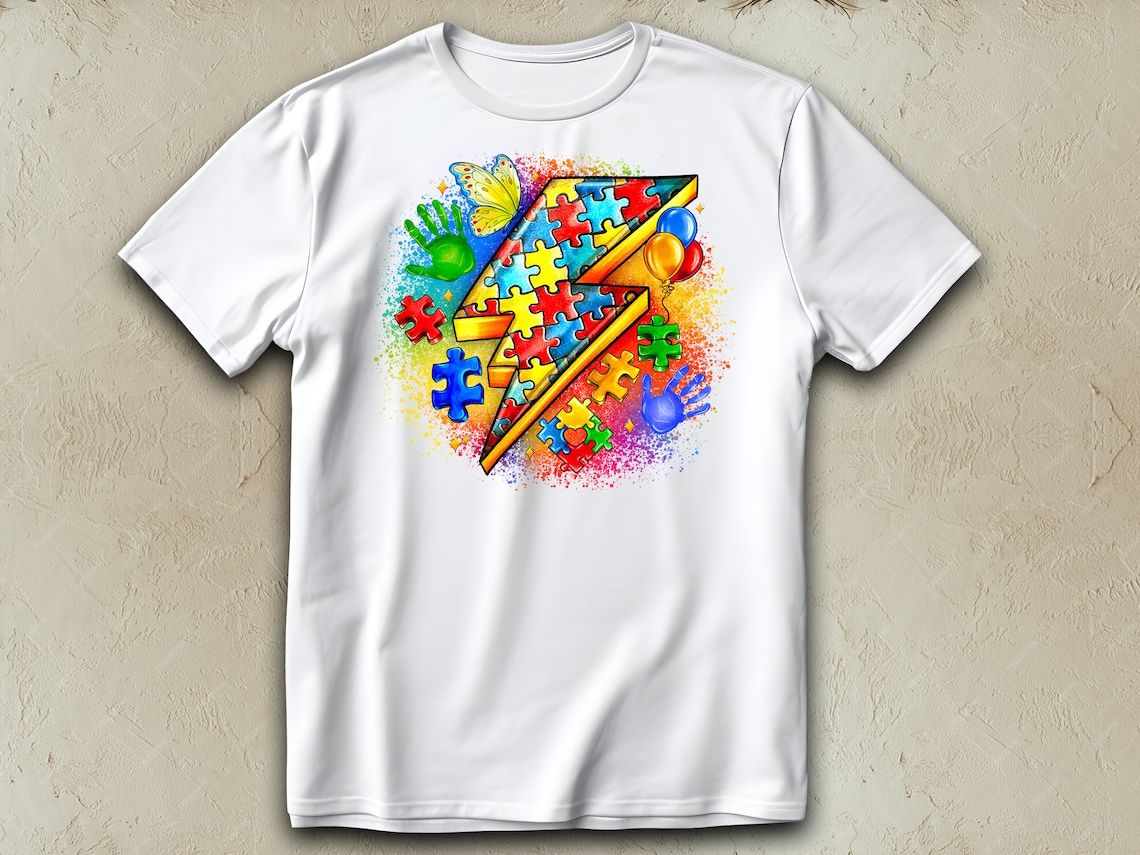 Autism Lightning Bolt Png, Sublimation Design Download, Autism ...