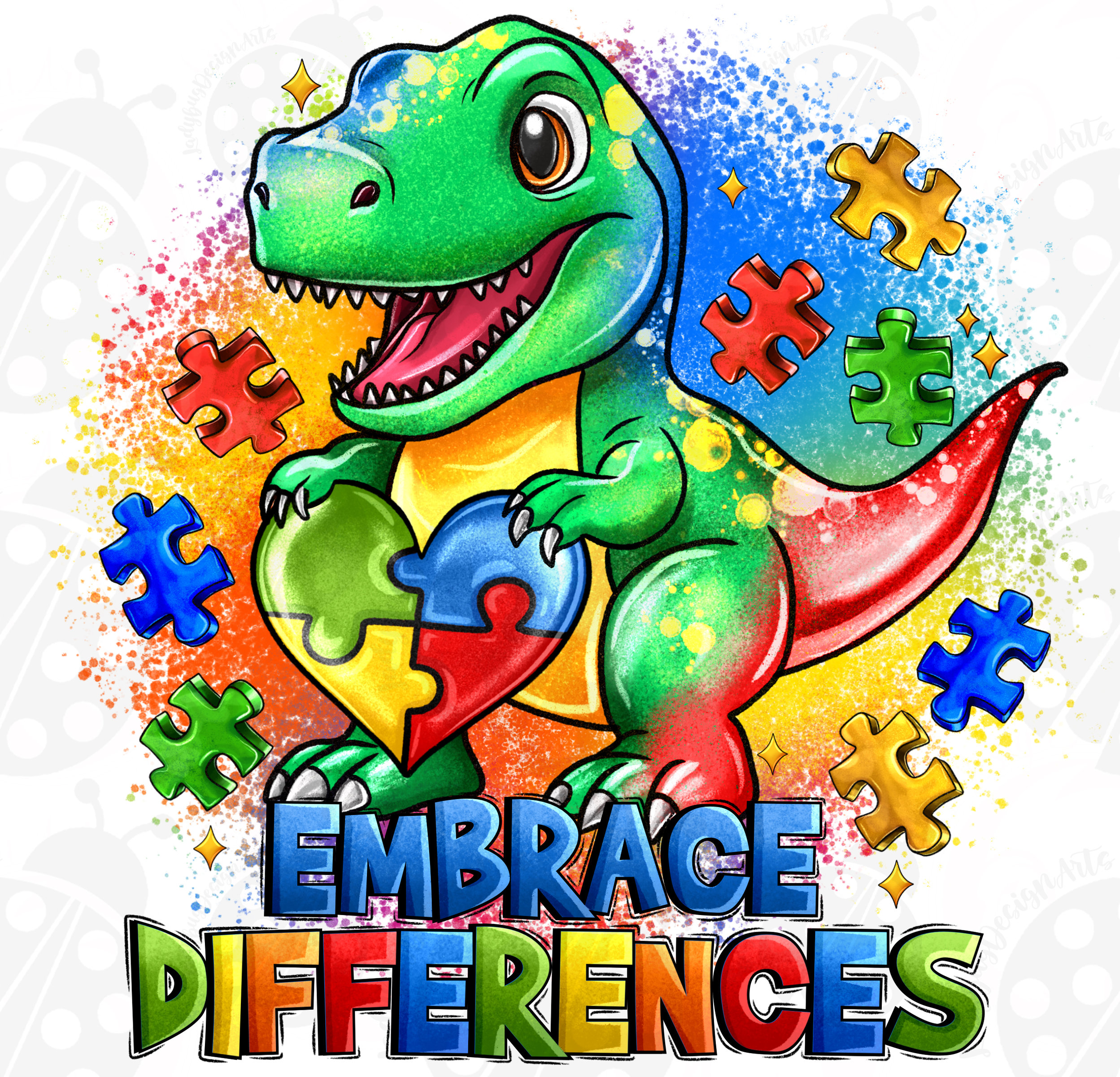 Embrace Differences Autism Awareness Png,sublimation Design Download, Autism Awareness Png,t Rex ...