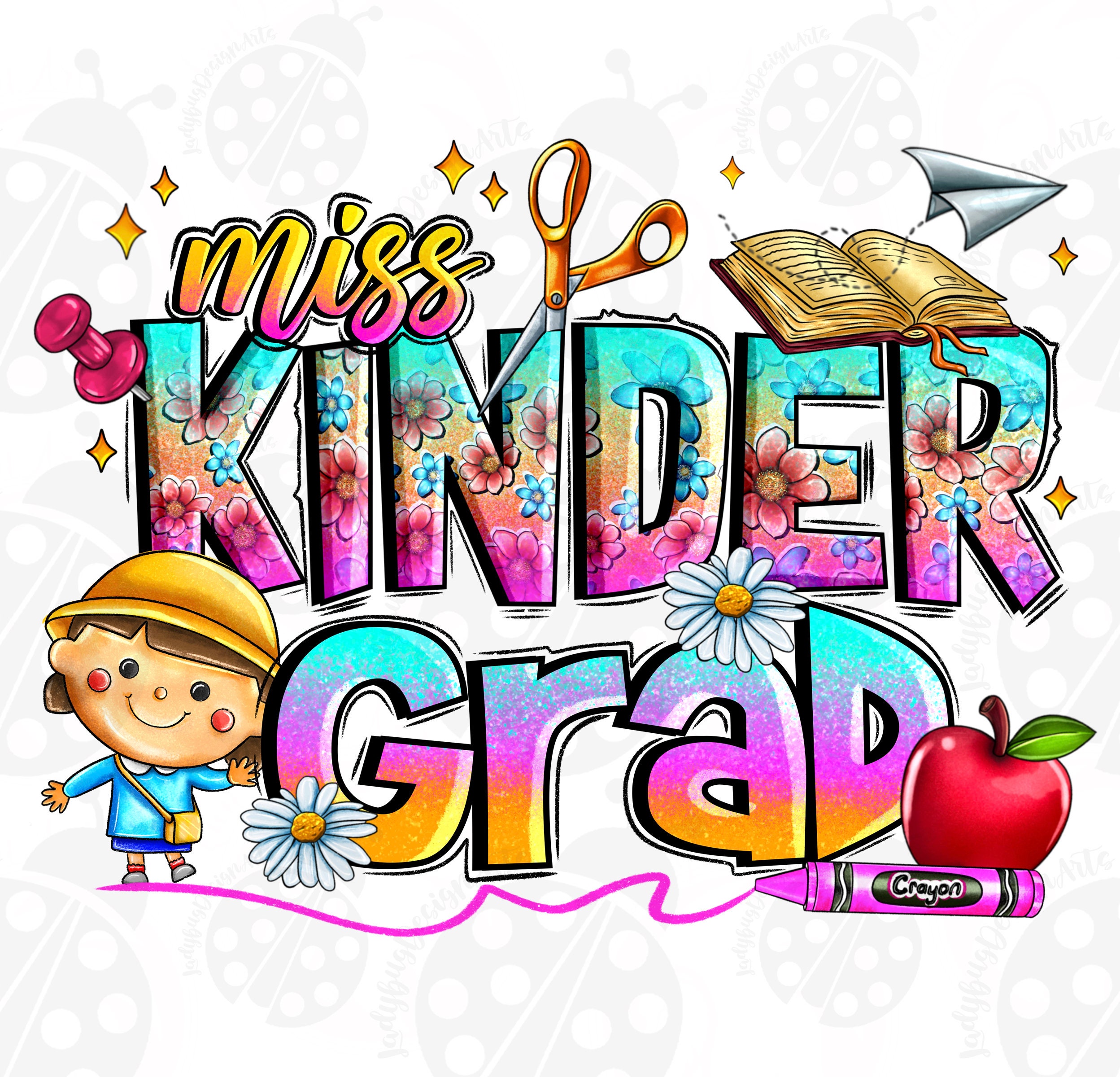 Miss Kinder Grad Png, Graduation Png Sublimation Design Download, Png ...