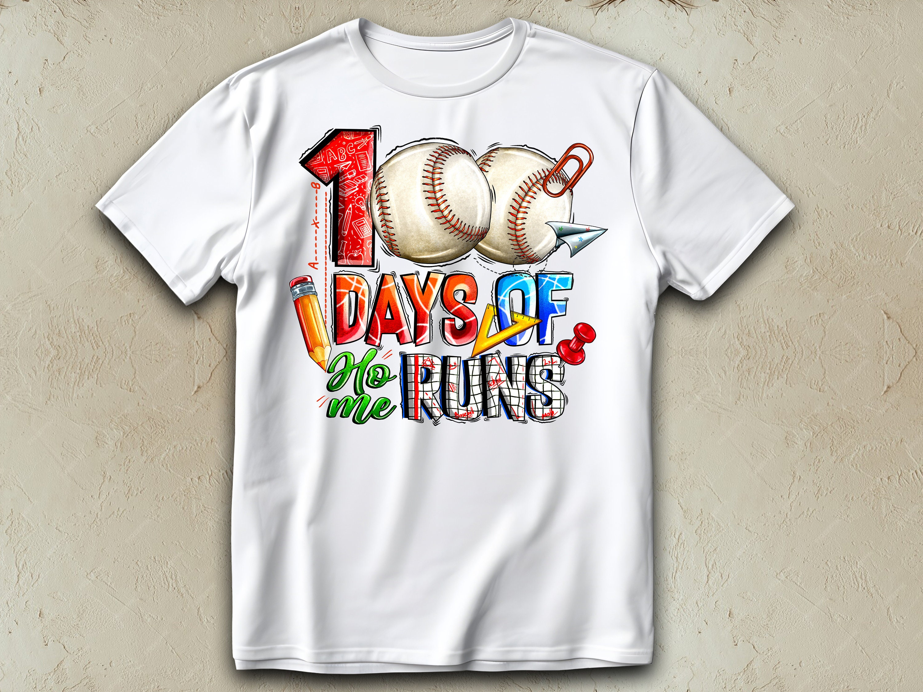 100 Day's of Home Runs Png, Sublimation Design Download, Happy 100 Days ...