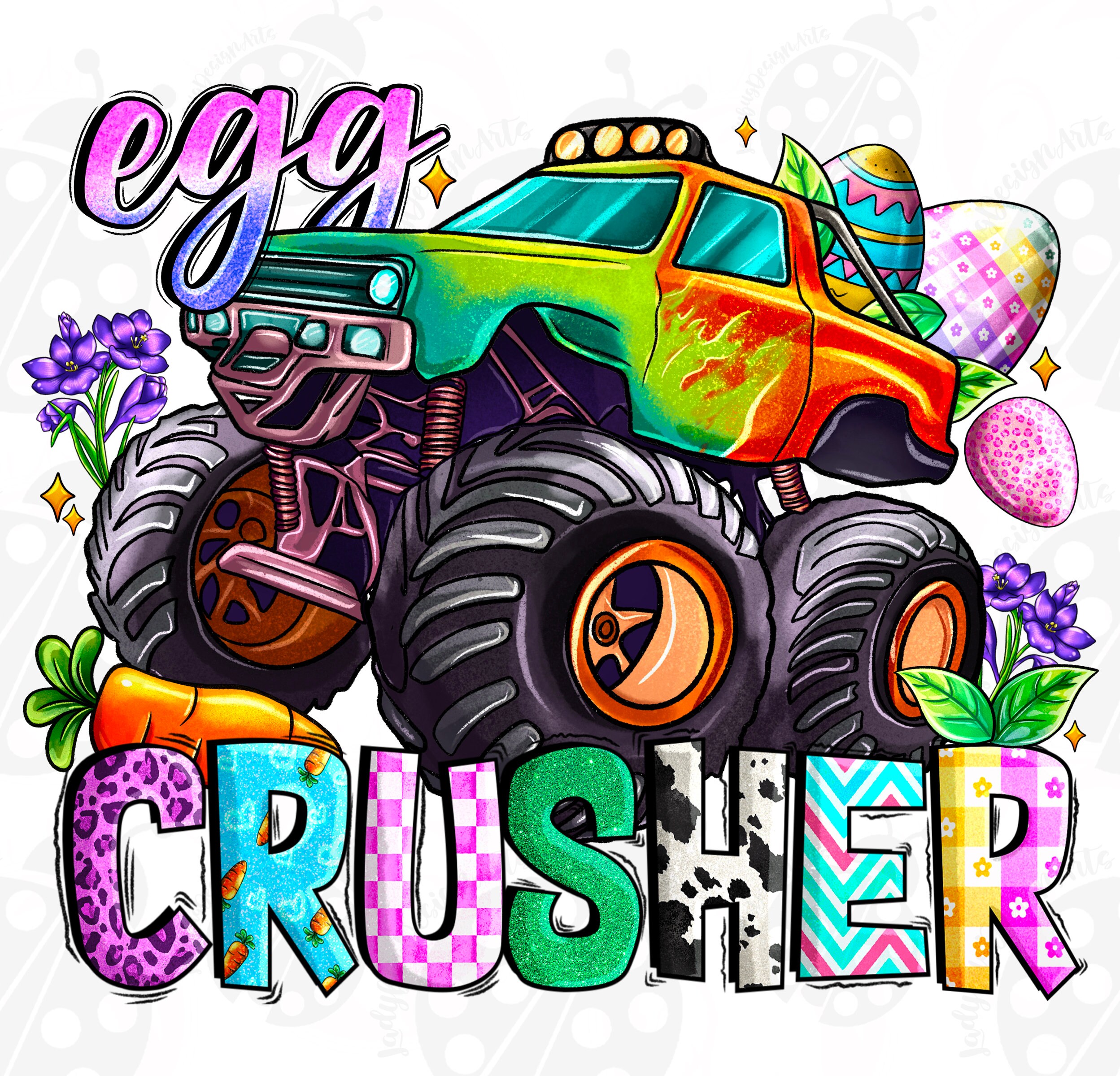Egg Crusher Png, Egg Crusher Easter Png,carrot Monster Truck Png,easter ...