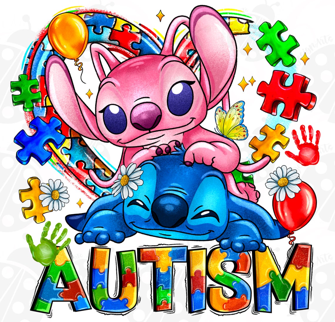 Autism Stitch With Lilo Png, Sublimation Design Download, Autism ...