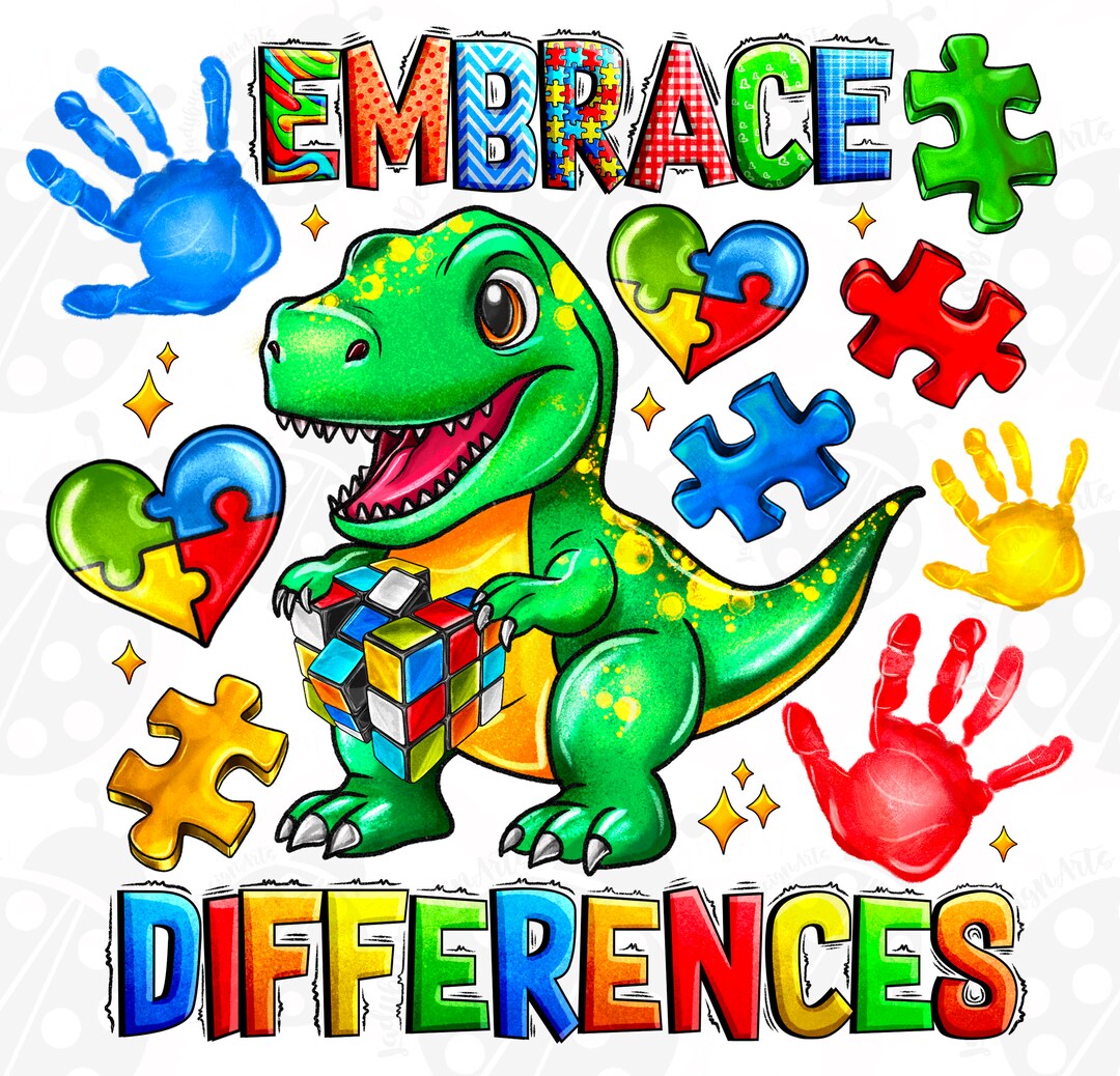 Embrace Differences Autism Awareness Png,sublimation Design Download ...