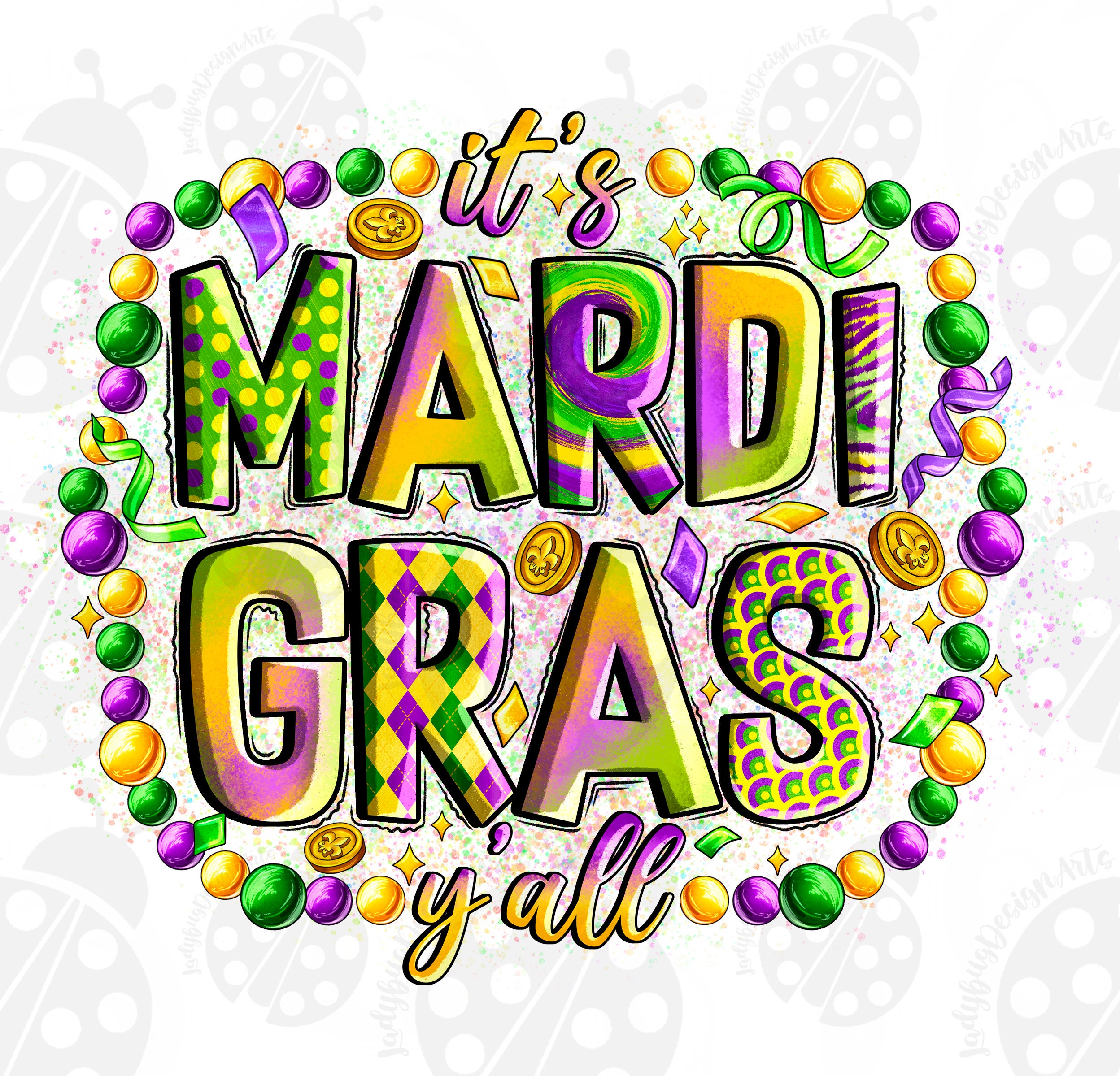 It's Mardi Gras Yall Png Sublimation Design, Happy Mardi Gras Png ...