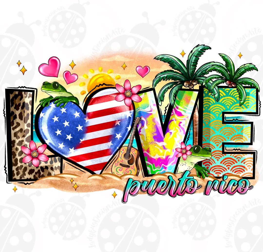 Love Puerto Rico Png Sublimation Design Download, Puerto Rico State Png ...