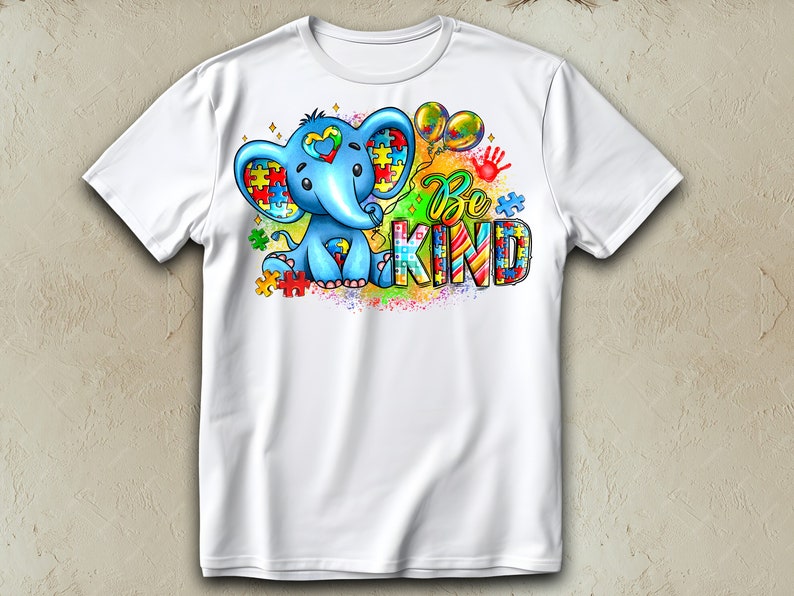 Be Kind Autism Elephant Png, Sublimation Design Download, Autism ...