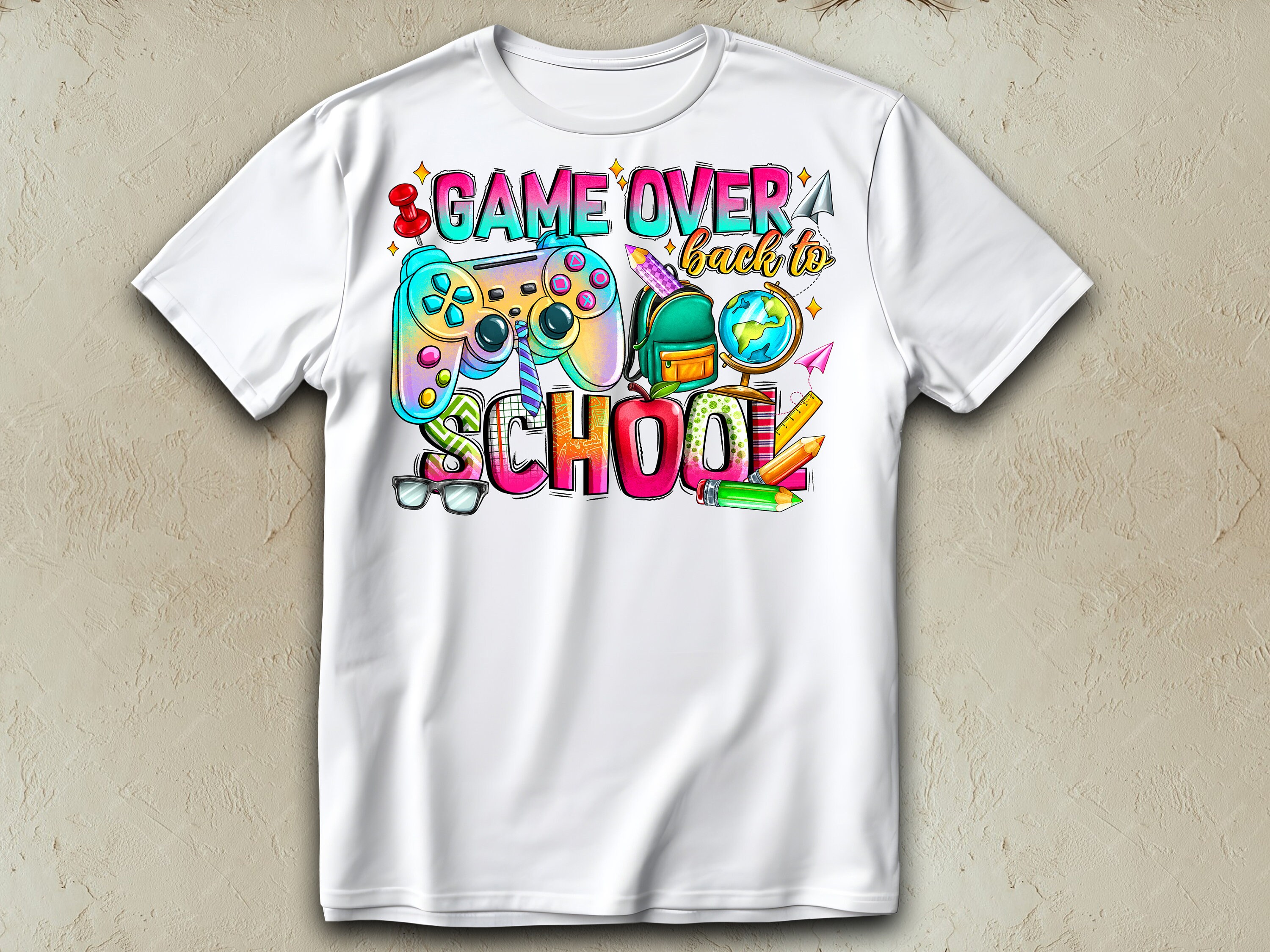 Game Over Back to School Png, Sublimation Design Download, Back to ...