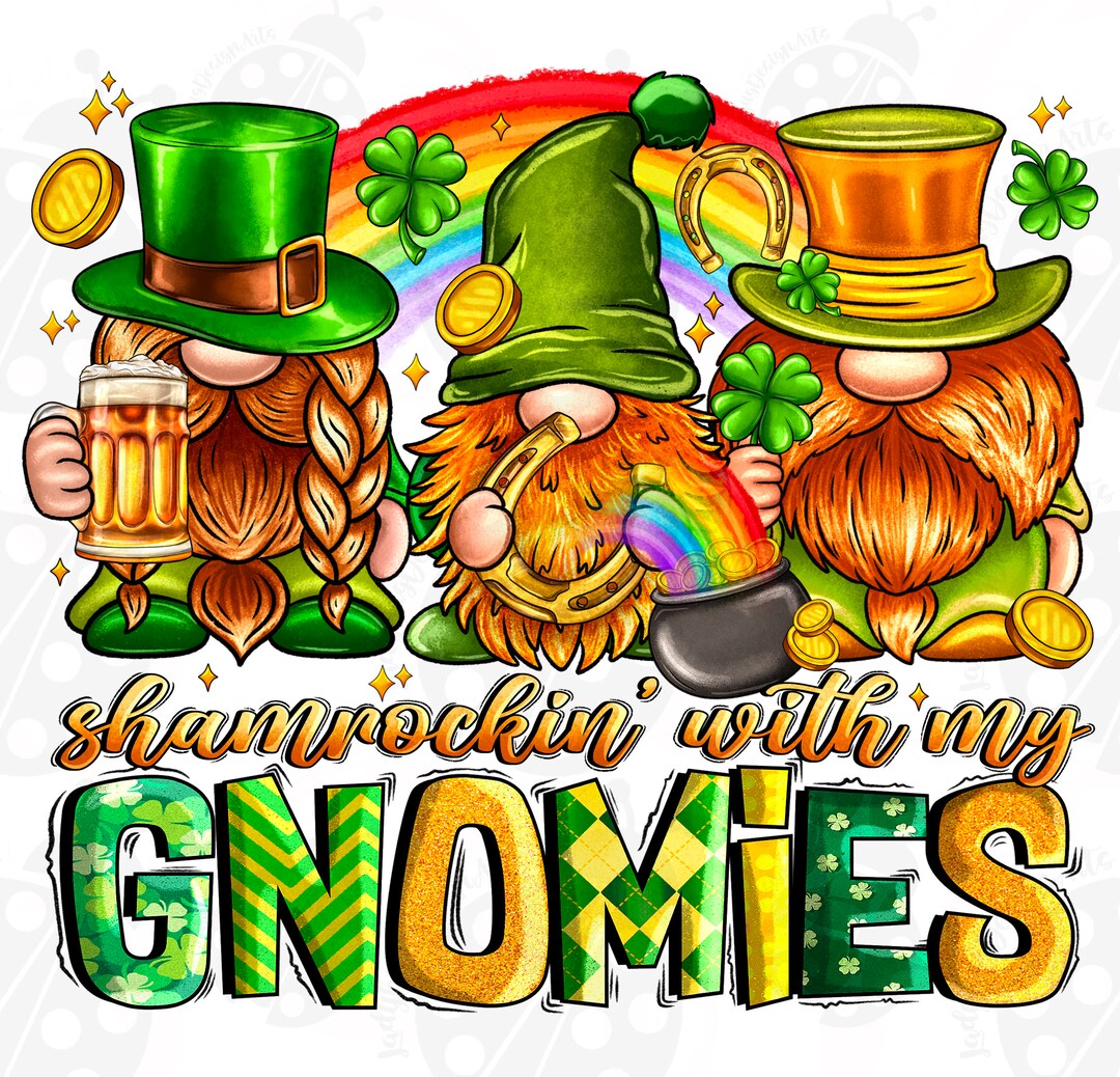 St. Patrick's Day Shamrockin With My Gnomies Png Sublimation Design ...