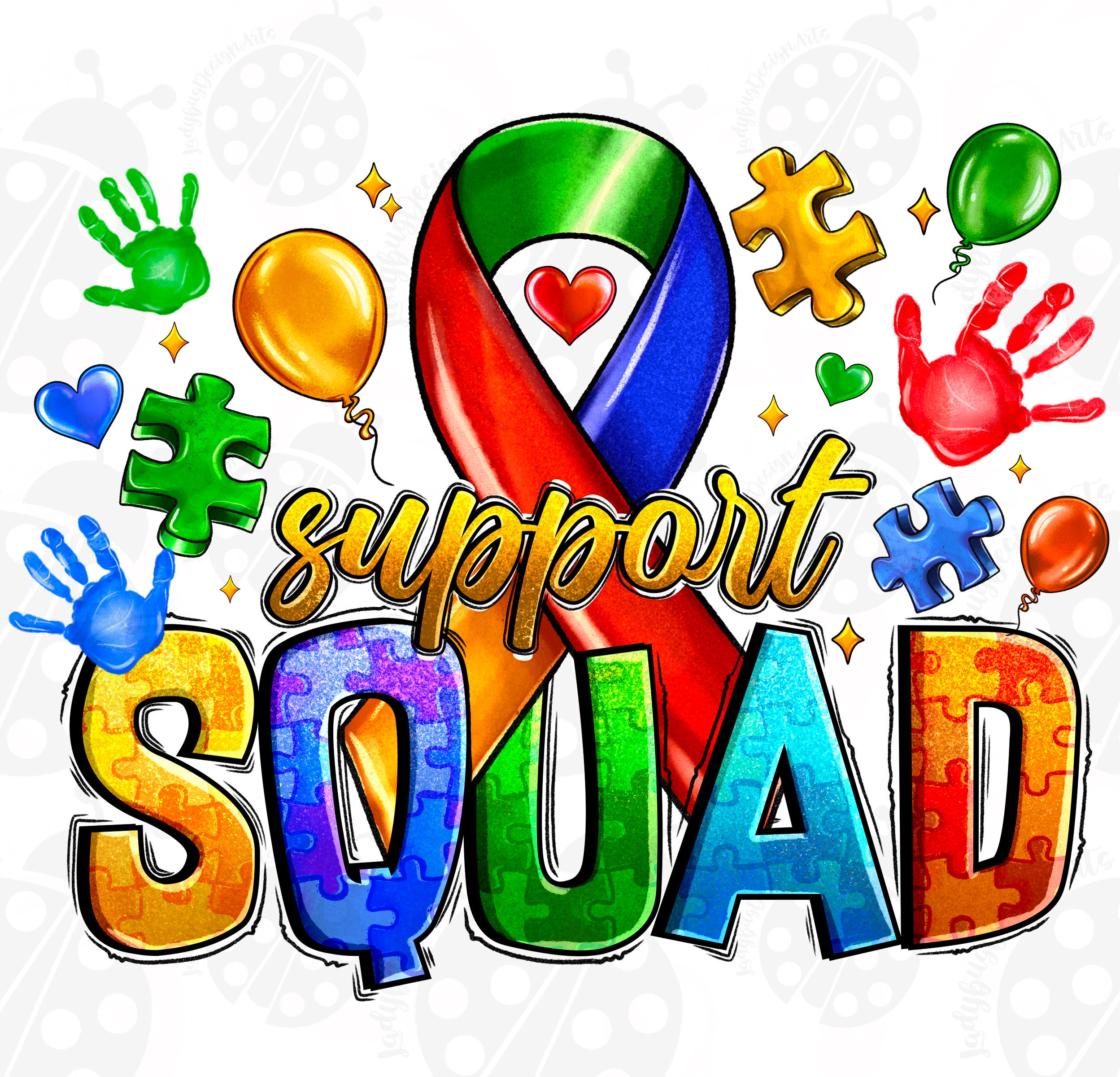 Support Squad Autism Png,sublimation Design Download, Autism Awareness ...