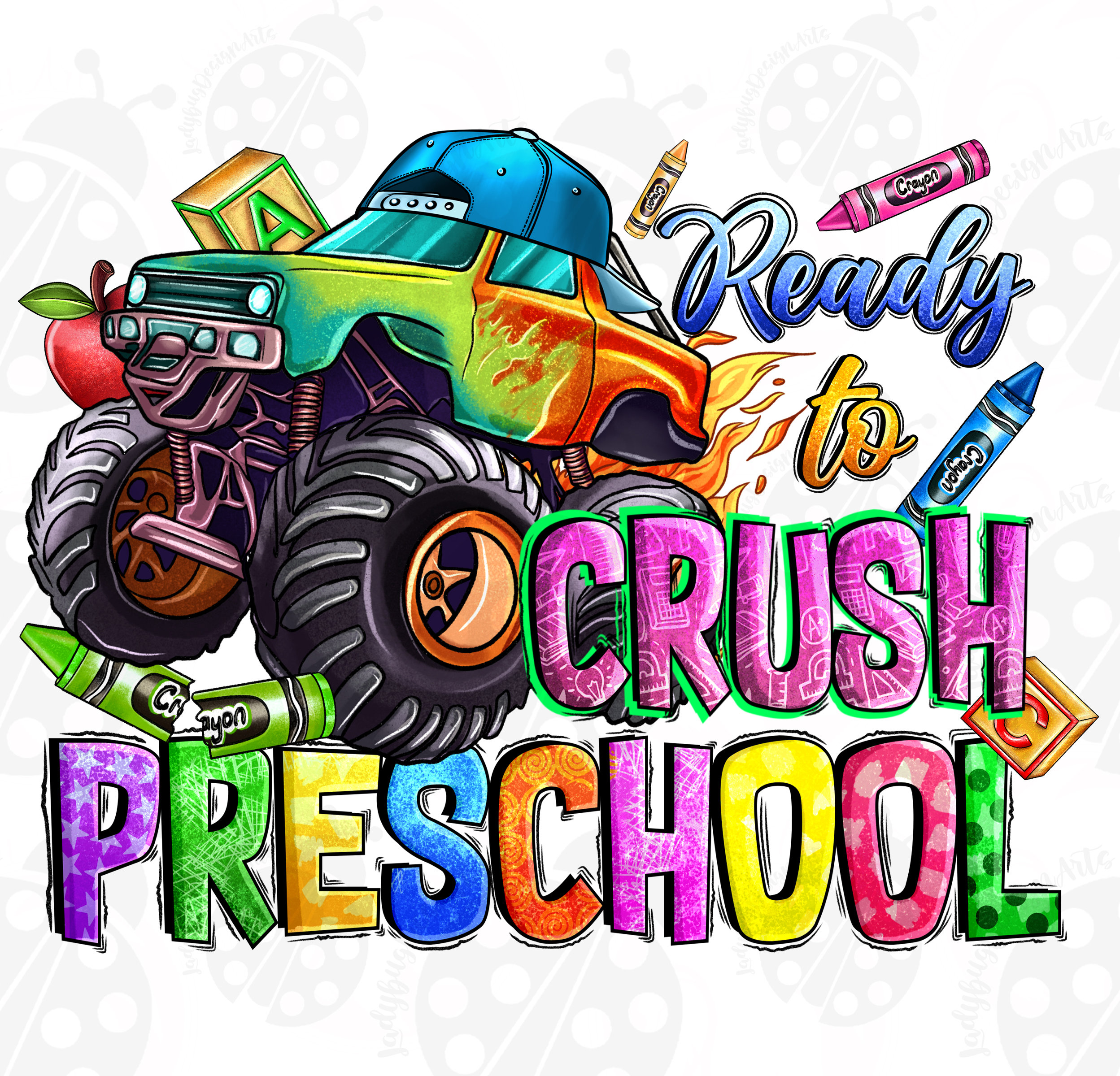 Ready to School Crush Preschool Png Sublimation Design Download, Back ...