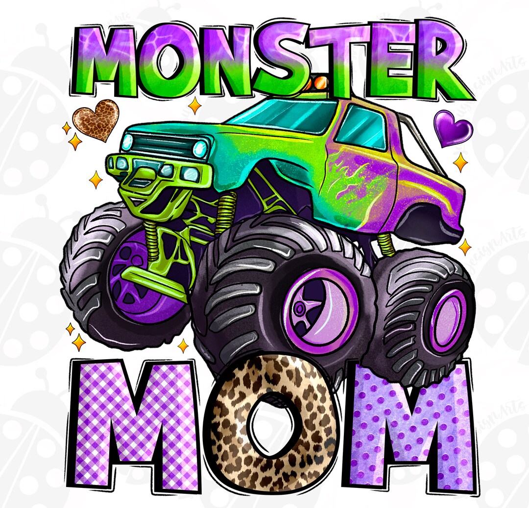 Monster Mom Png Sublimation Design Download, Truck Png, Monster Truck ...