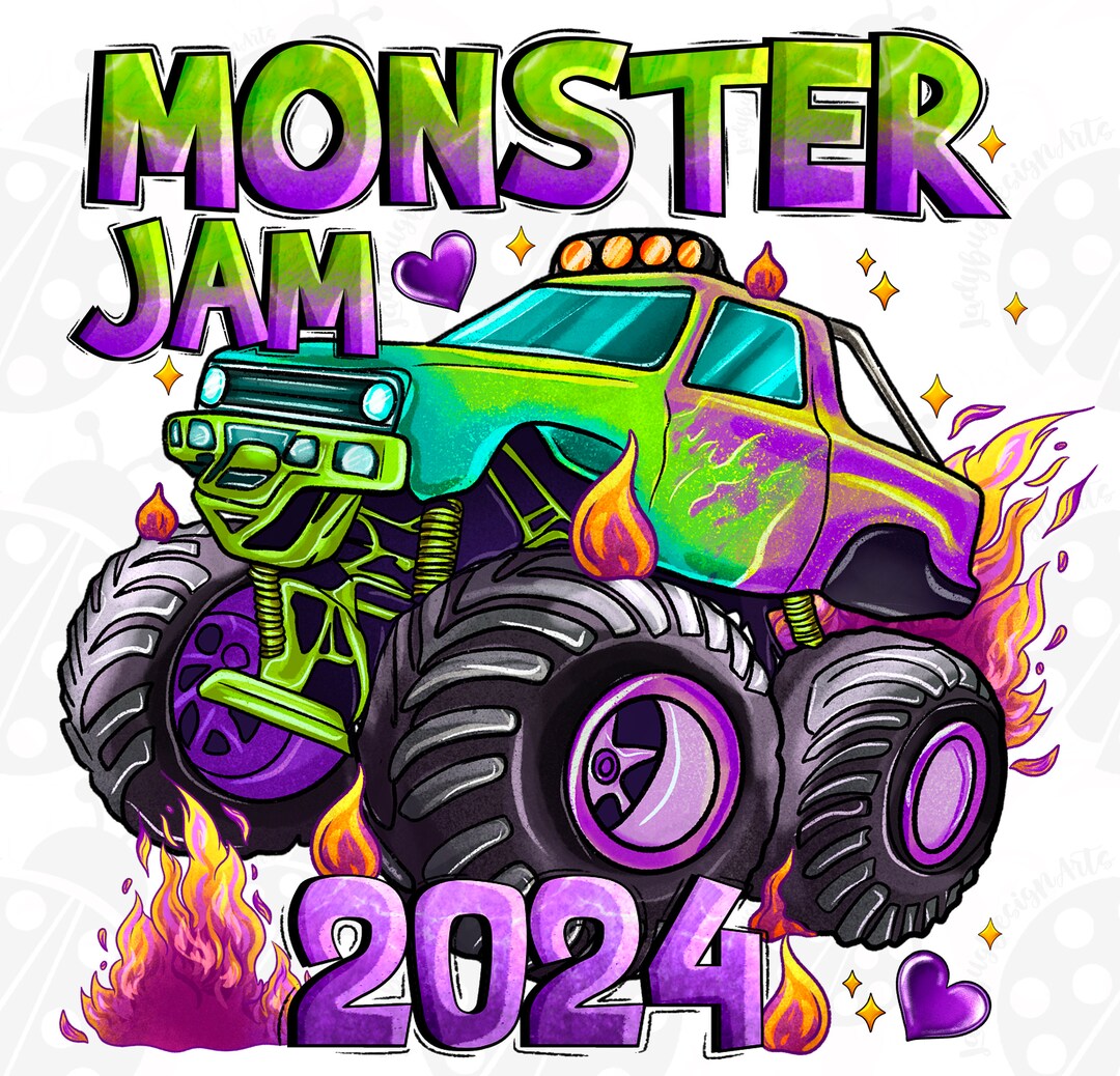 Monster Truck Png,monster Jam 2024, Sublimation Design Kids Truck ...