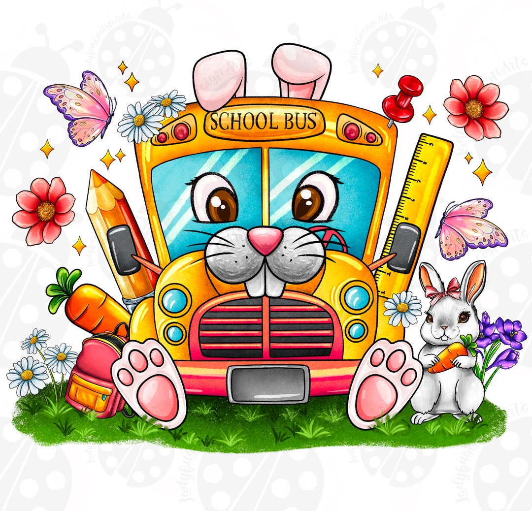 Easter Day School Bus Png, Sublimation Design, Back to School Png ...