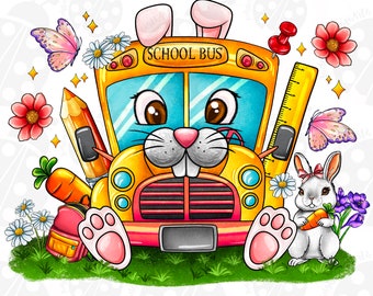 Easter Day School Bus Png Sublimation Design, Back to School Png ...