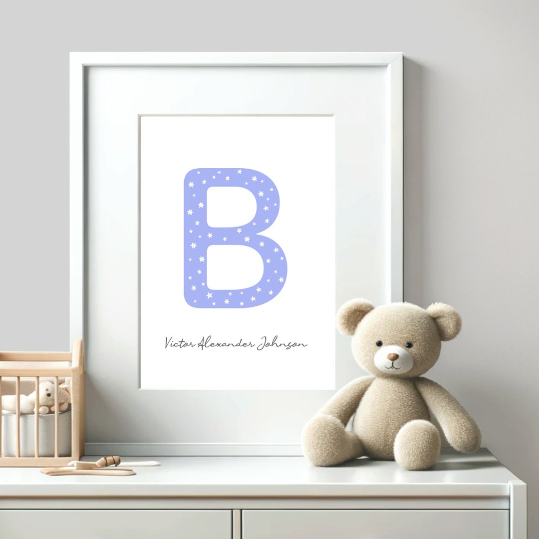 Name Print Custom Birth Print Personalized Initial Name Print ...