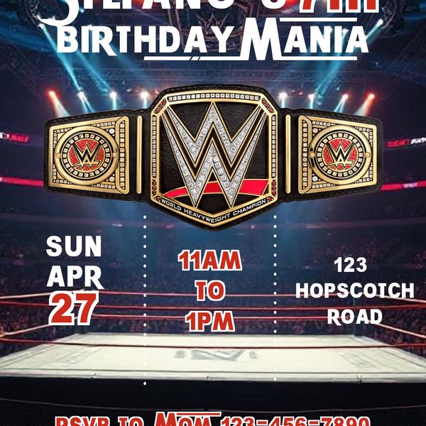 Wwe Invitation - Etsy