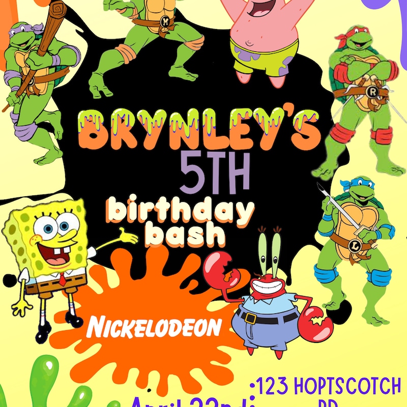 Nickelodeon Invitation - Etsy