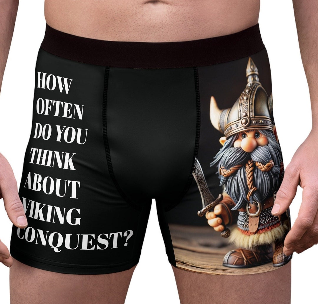 Viking Conquest Themed Men's Boxers Gnome Viking Design Unique ...