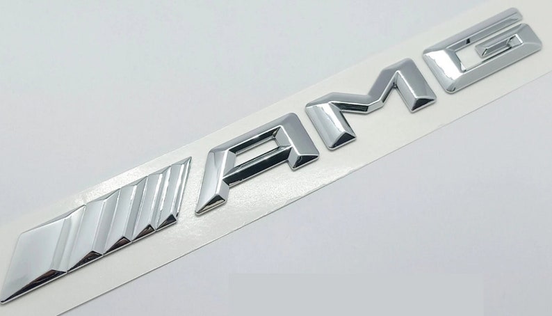 AMG Emblem Logo Mercedes Aufkleber Sticker Silver Grösse / Size 18cm X ...