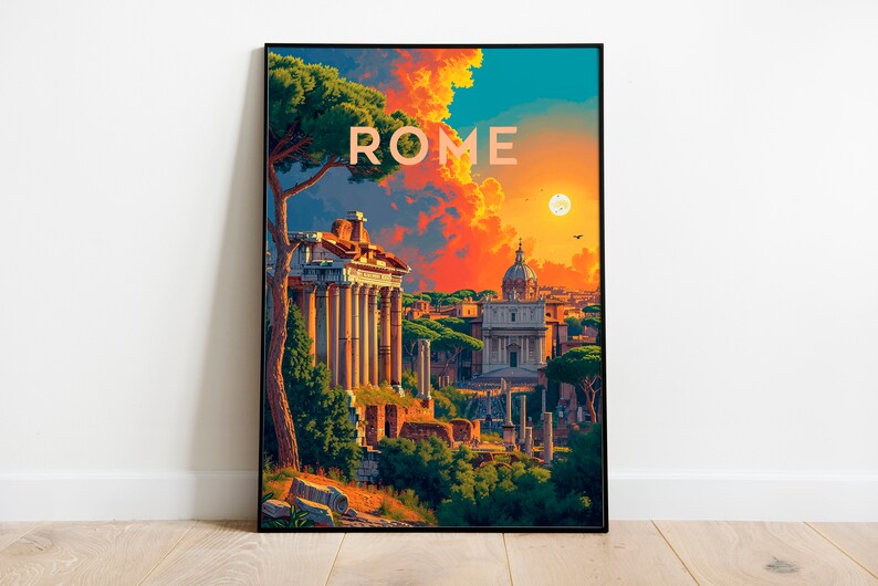 Italy Travel Posters -4 Pieces Bundle- Italy, - Rome Poster, Italy ...