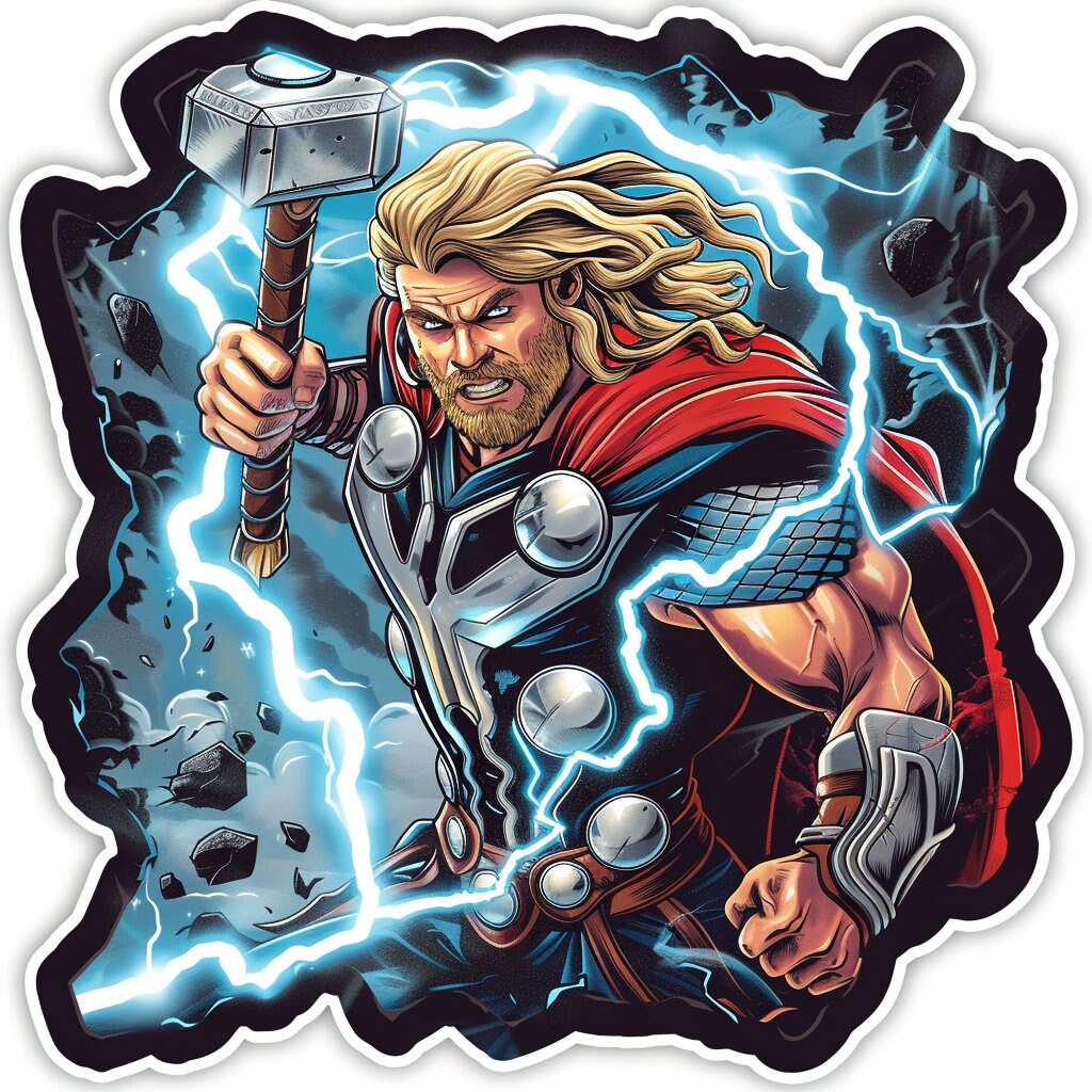 Norse God Thor Sticker - Digital | Instant Download Viking Thor Decal ...