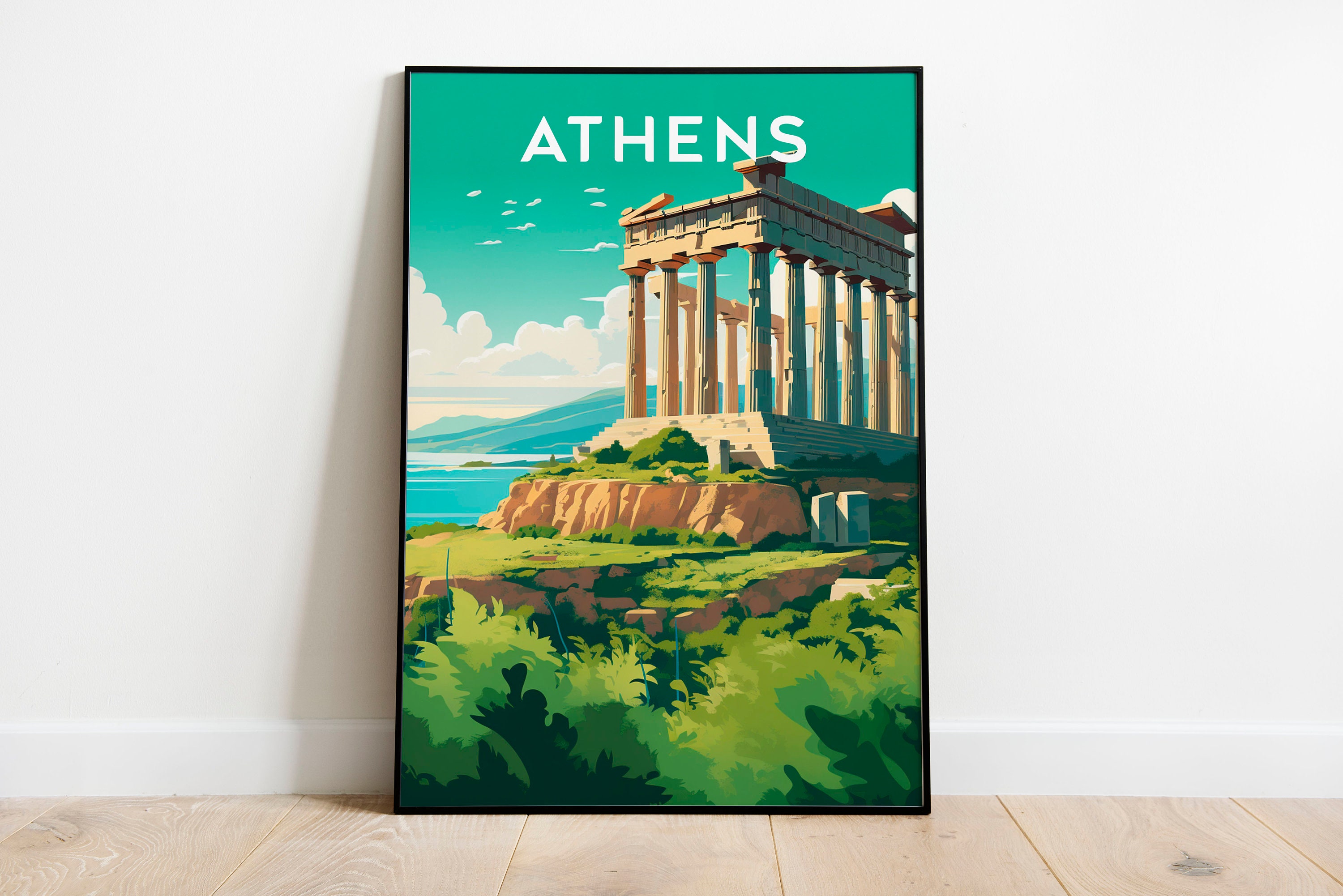 Athens Travel Posters Greece, Athens Poster Bundle 5 Pieces, Greece ...