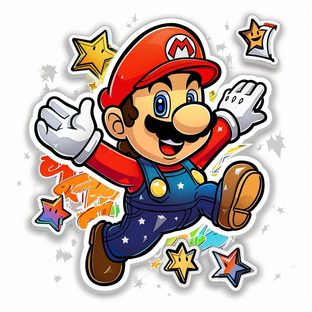 Super Mario Digital Printable Stickers Set | Super Mario Inspired Art ...