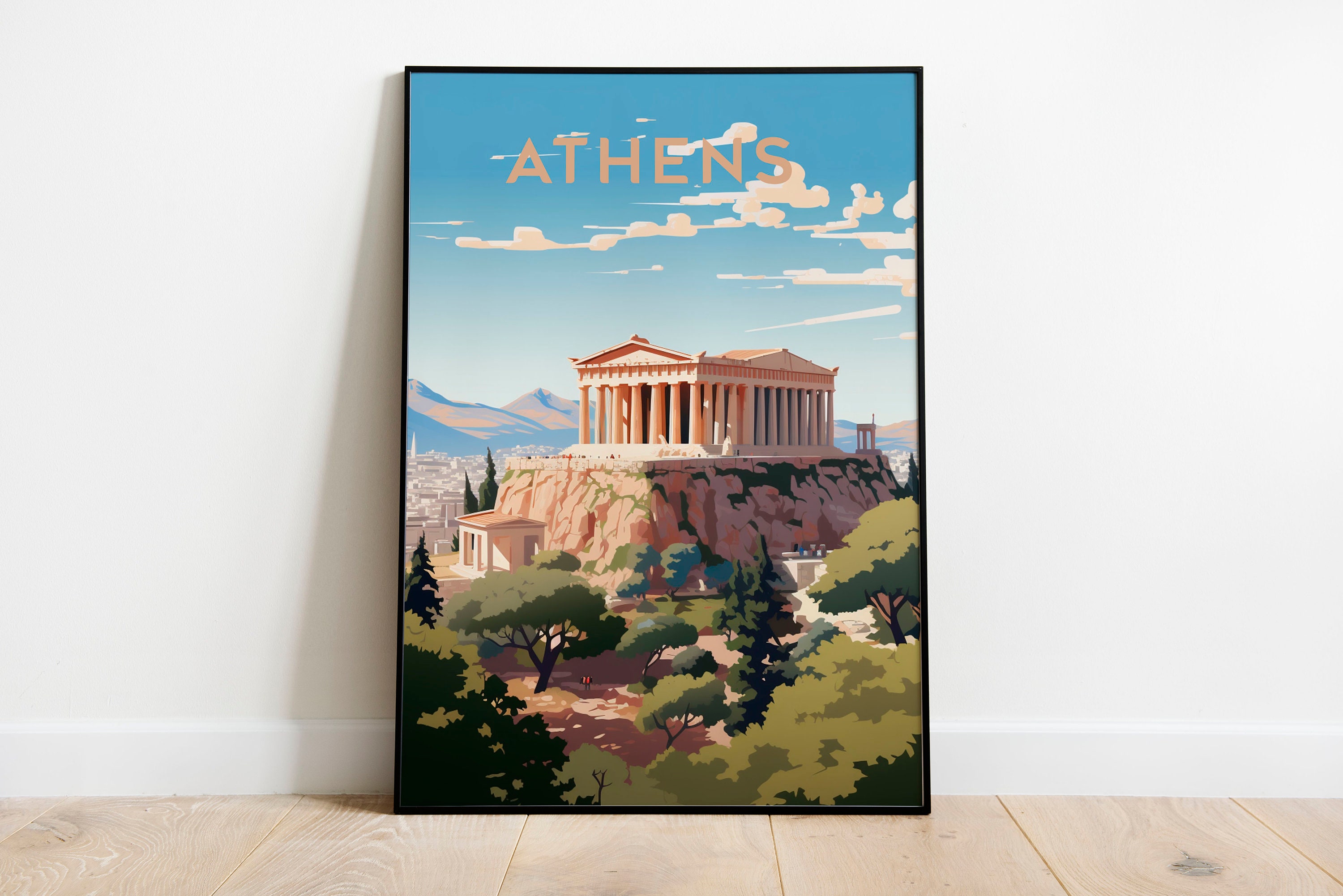 Athens Travel Posters Greece, Athens Poster Bundle 5 Pieces, Greece ...
