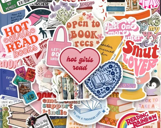 Floral Book Sticker / Open Book Sticker / Reading Sticker / Book ...