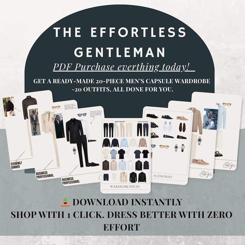 Men's Capsule Wardrobe | 20 Done-for-you Outfits | Minimalist Smart ...